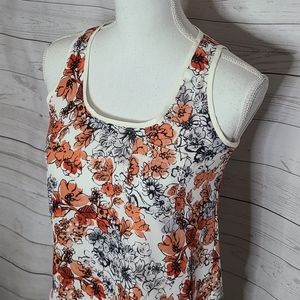 LOFT | Tops | Loft Orange Flowered Tank Top | Poshmark